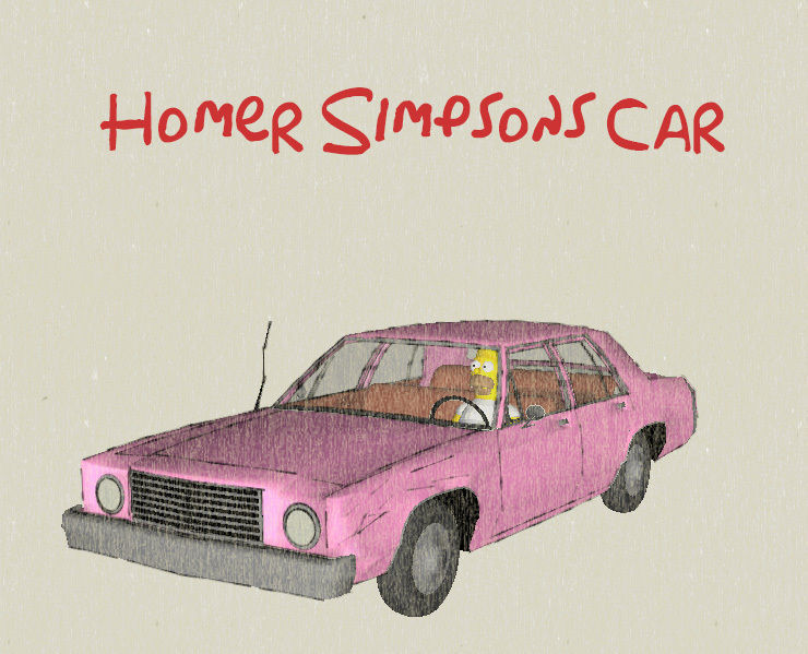 Homer Simpsons Car for WeLoveCars collecti... free 3D Model 3D ...