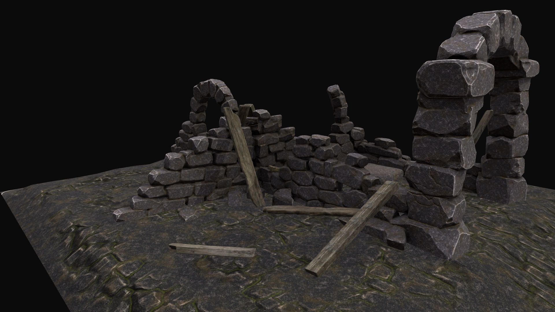 3D model Ruin Set ruins VR / AR / low-poly | CGTrader