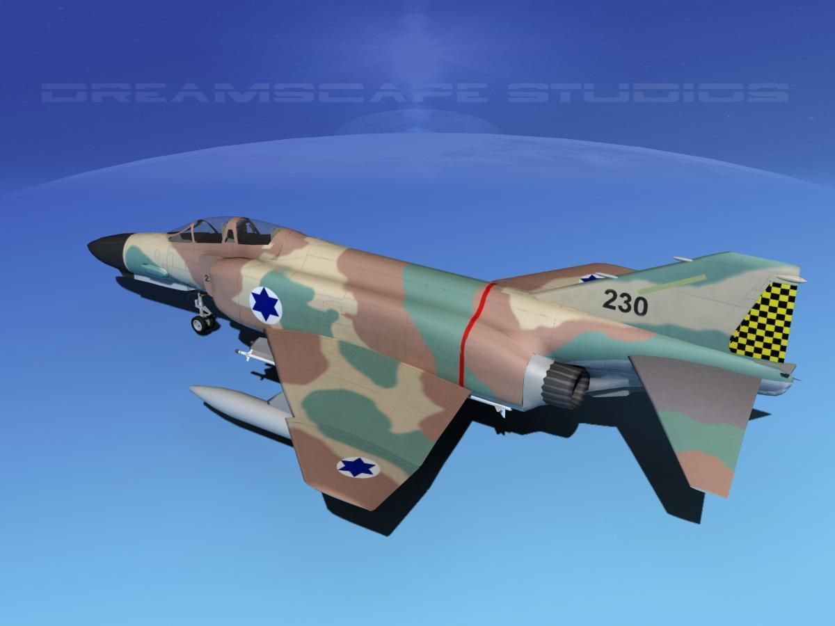 McDonnell Douglas F-4E Phanton II V07 3D Model rigged MAX OBJ 3DS LWO ...