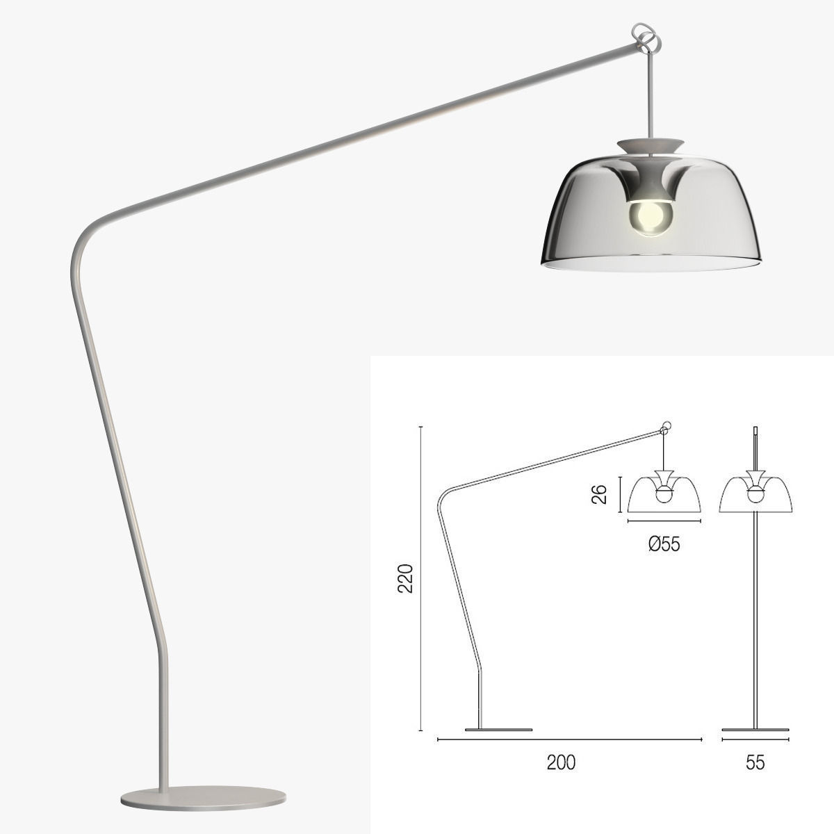 Calligaris arpege floor lamp 3D model | CGTrader