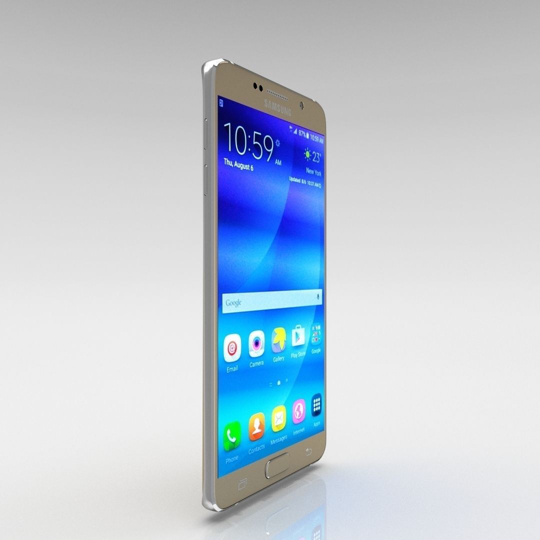 Samsung Galaxy Note 5 Gold Platinum 3D model | CGTrader
