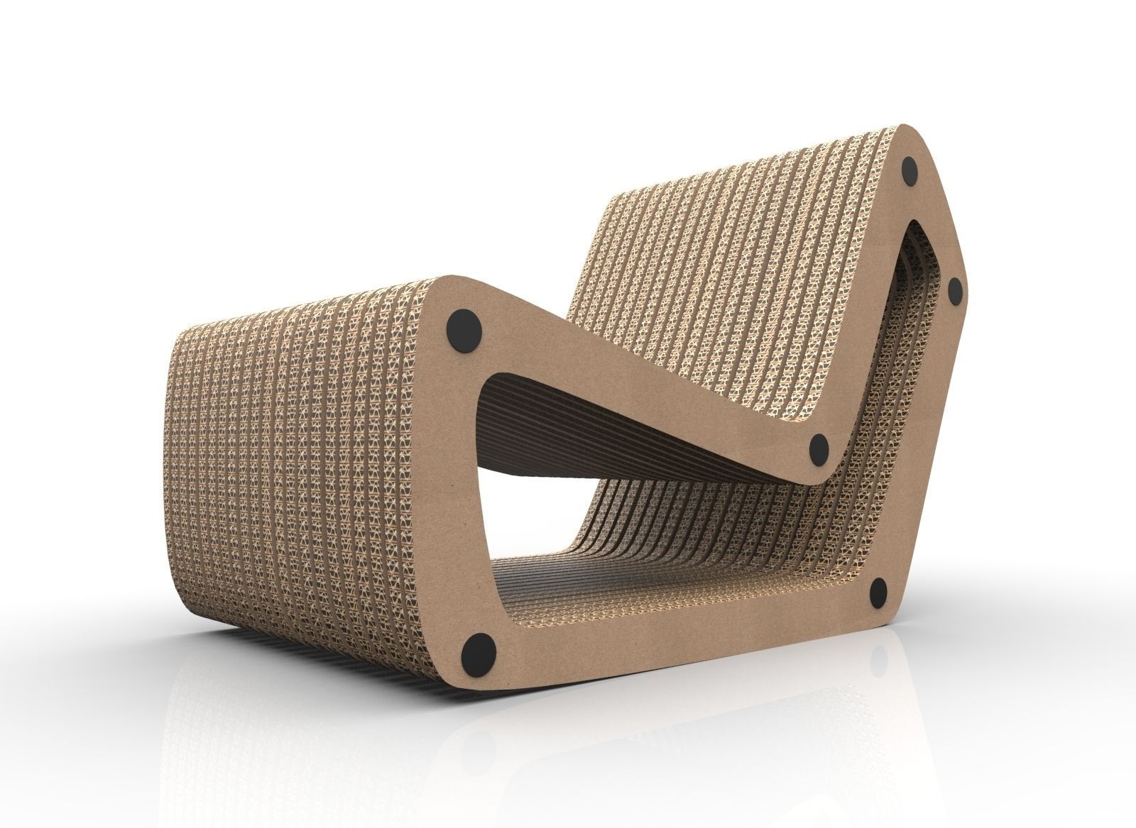 Cardboard Lounge chair 3D model | CGTrader