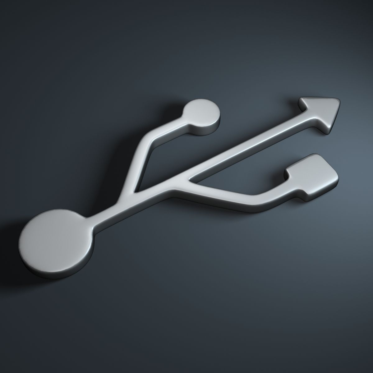 USB Symbol 3D model FBX C4D LWO MA HRC BLEND