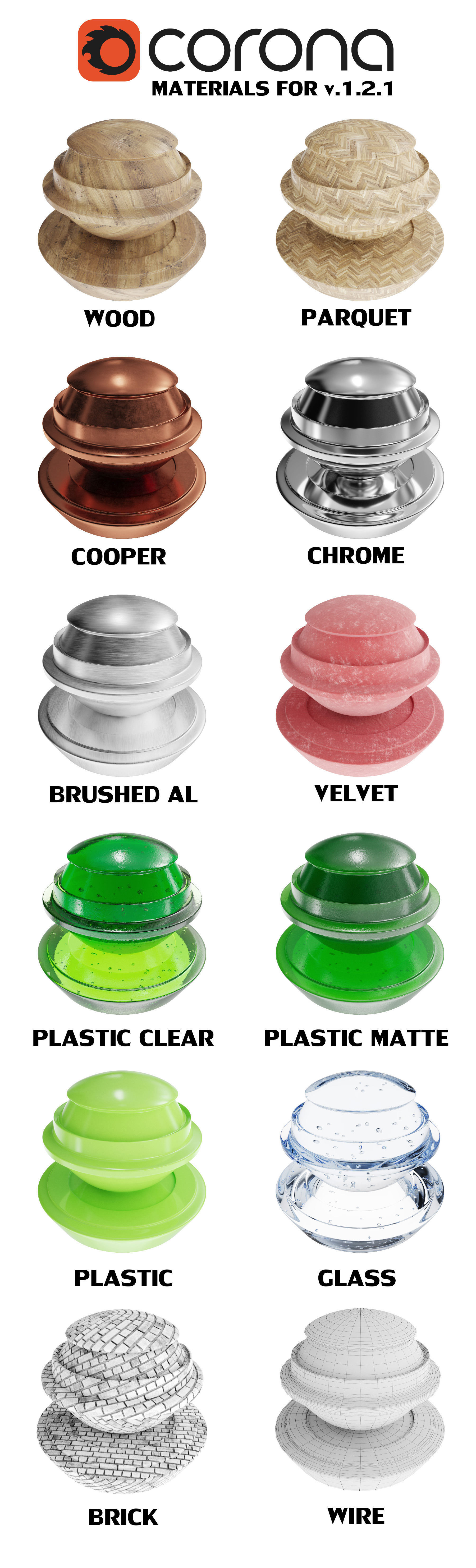 3D model Corona materials and render scene VR / AR / low-poly | CGTrader