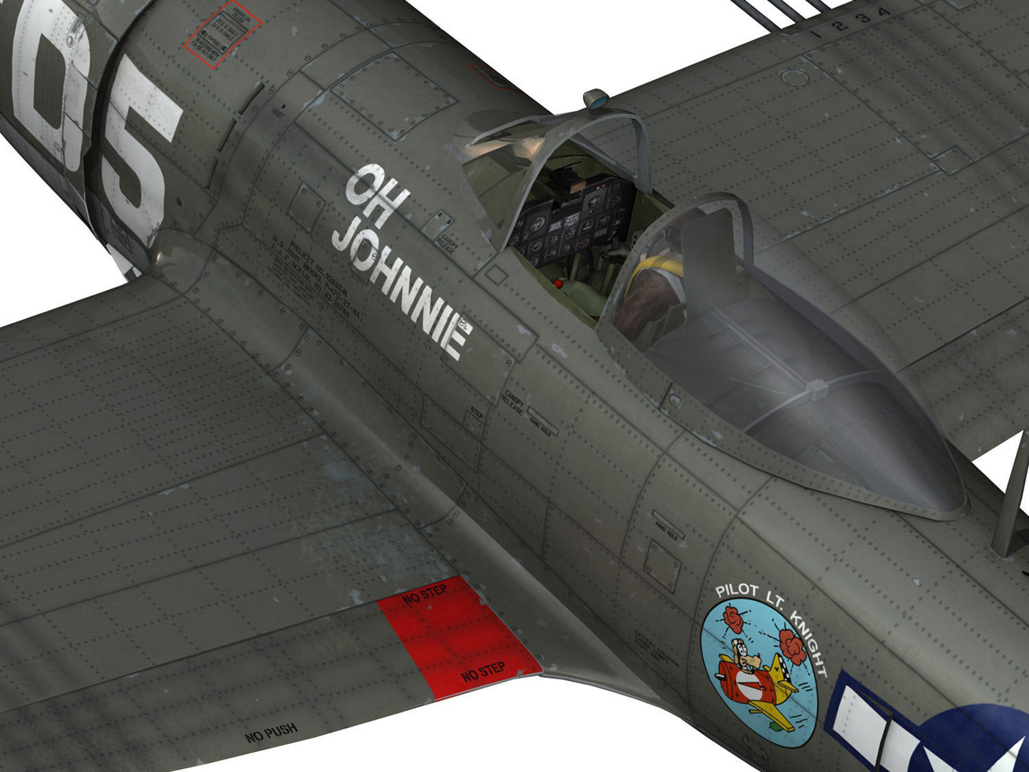 Republic P-47 Thunderbolt - Oh Johnnie 3D model | CGTrader