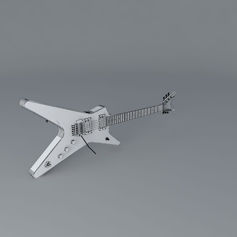 Dimebag Darrell Dean Ml Diamond Plate Guitar Free 3d Model Max Obj 3ds Fbx Stl Dae