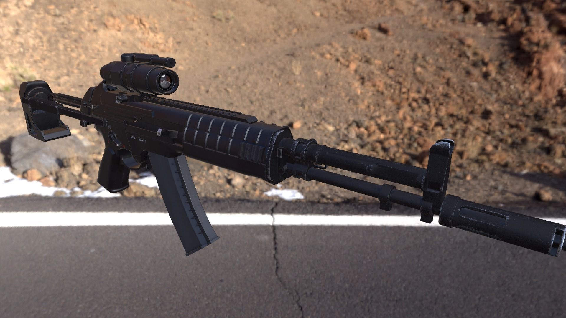 3D model Russian modern weapon AEK A545 VR / AR / low-poly | CGTrader