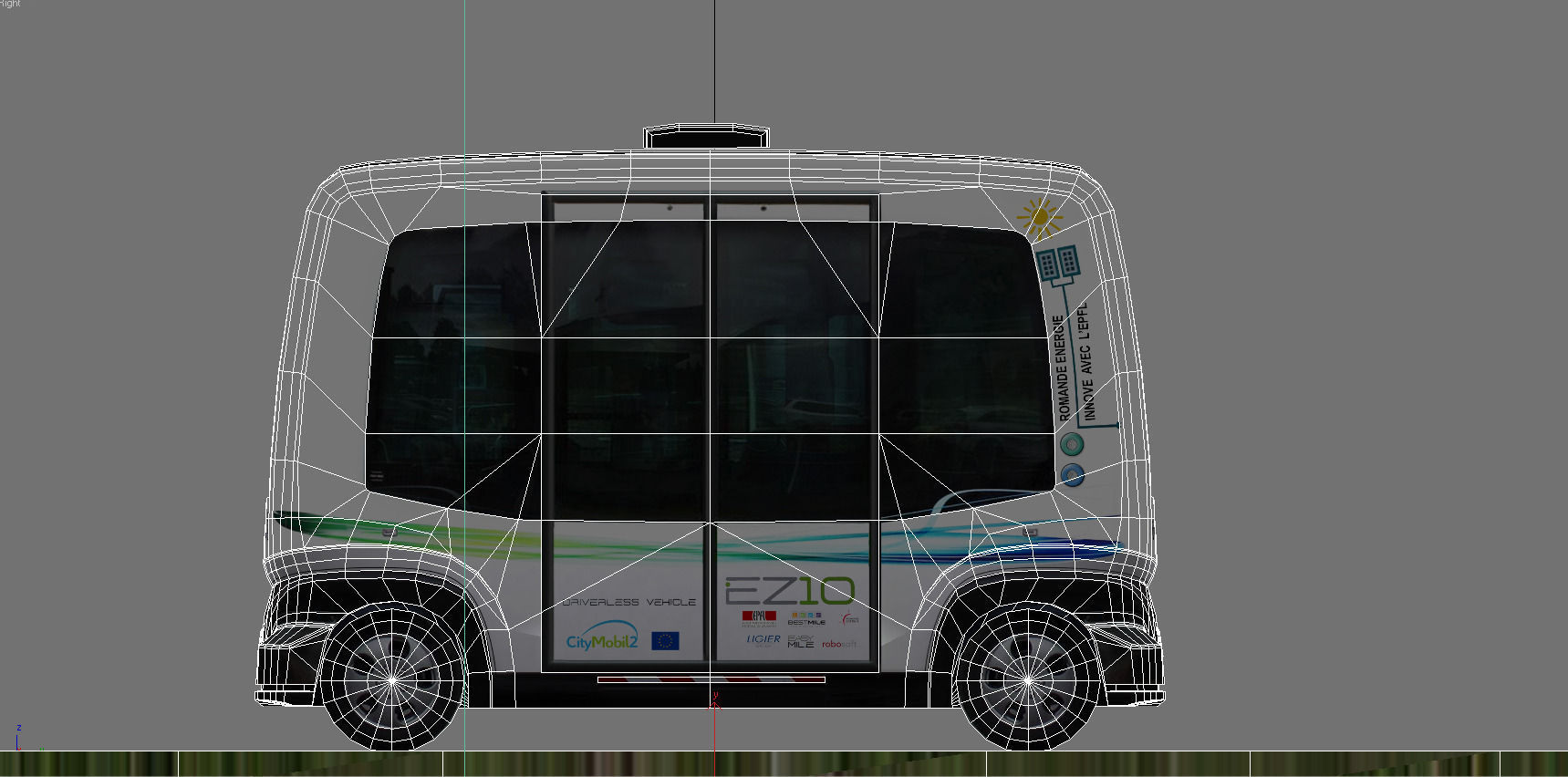 3D model Driverless CityMobil Wepod bus VR / AR / low-poly rigged MAX ...