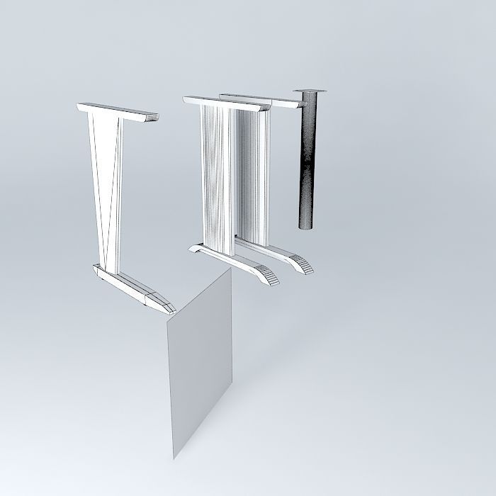 DESK/WORKSTATION METAL LEGS-720mmH free 3D model | CGTrader