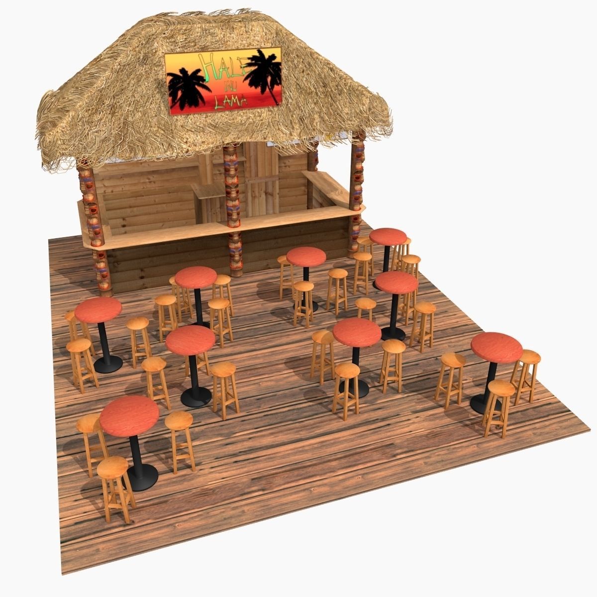 Kiosk on the beach 3D model | CGTrader