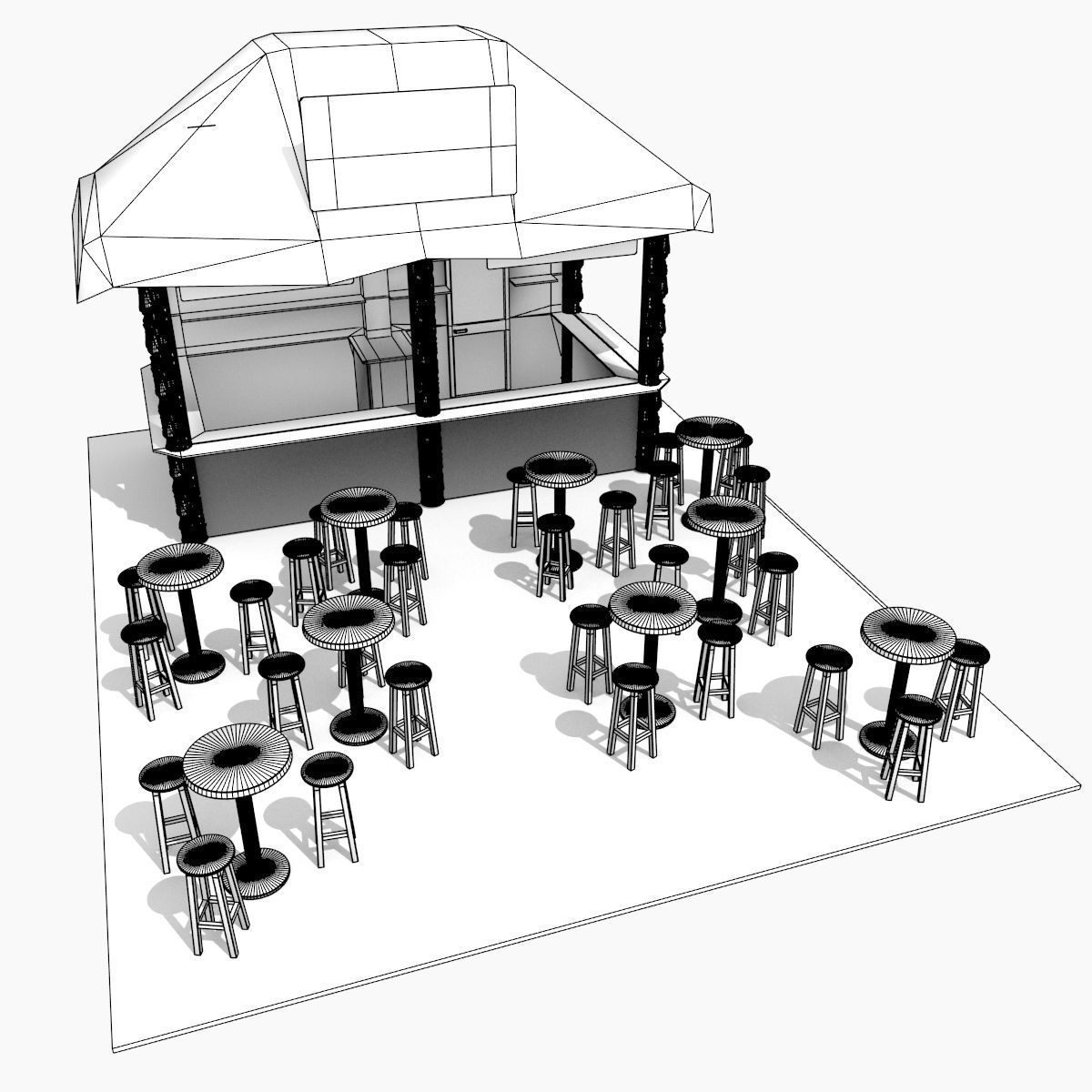 Kiosk on the beach 3D model | CGTrader