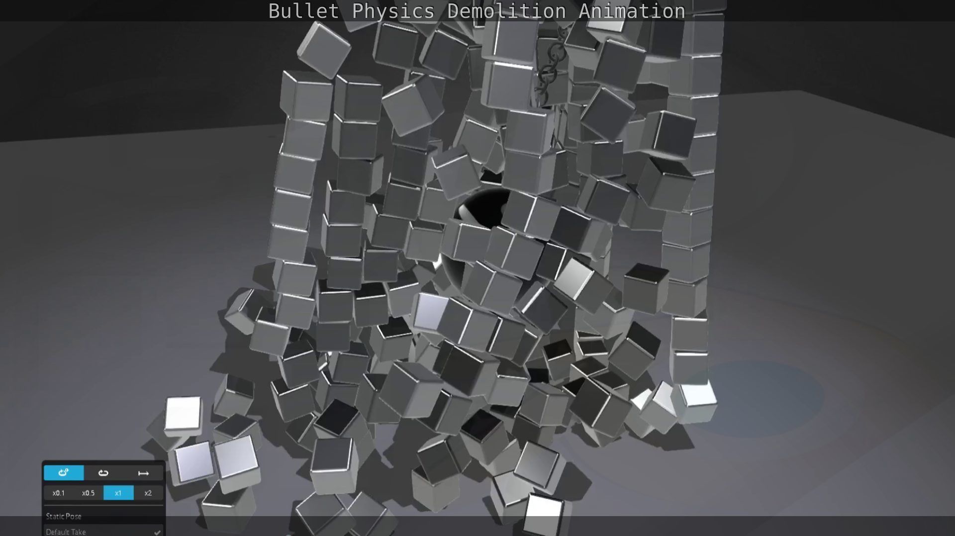 Bullet Physics Demolition Animation free VR / AR / low-poly 3D model ...