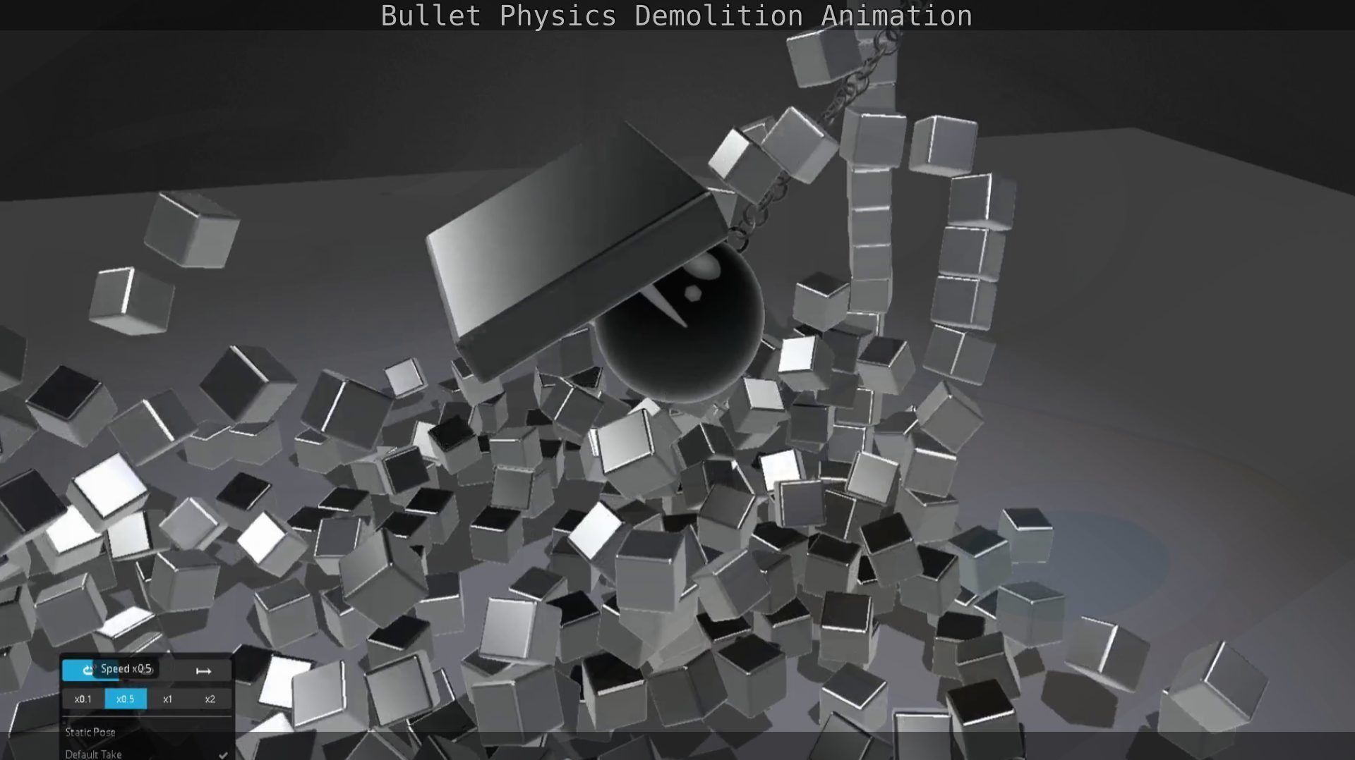Bullet Physics Demolition Animation free VR / AR / low-poly 3D model ...