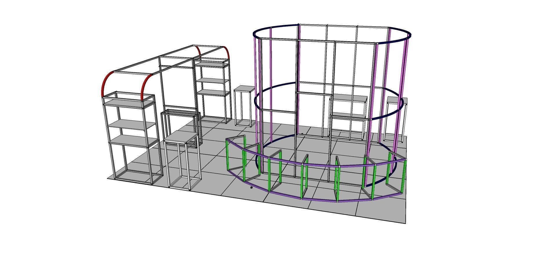 The exhibition portable T3 airframe big stand 15-2 3D model | CGTrader