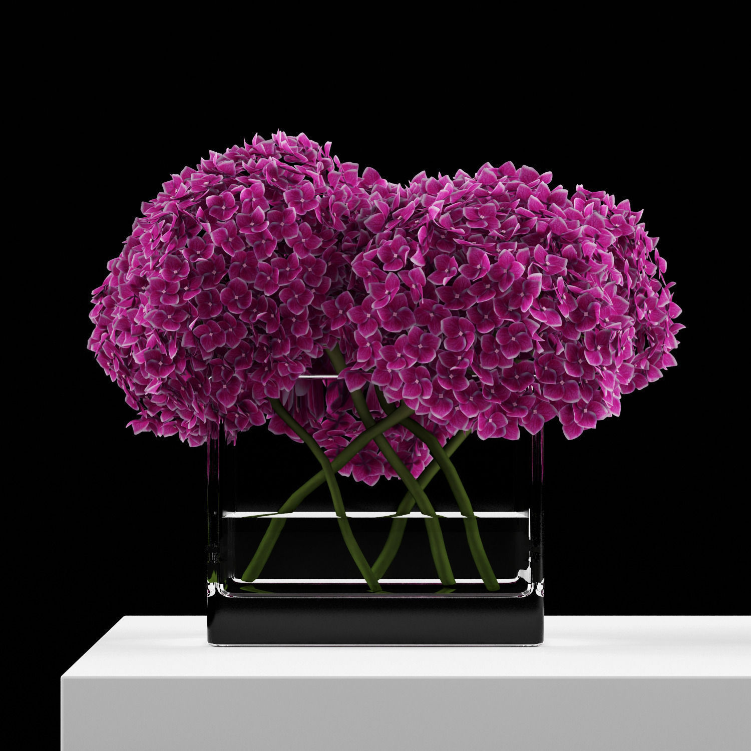 Pink hydrangeas 3D model | CGTrader