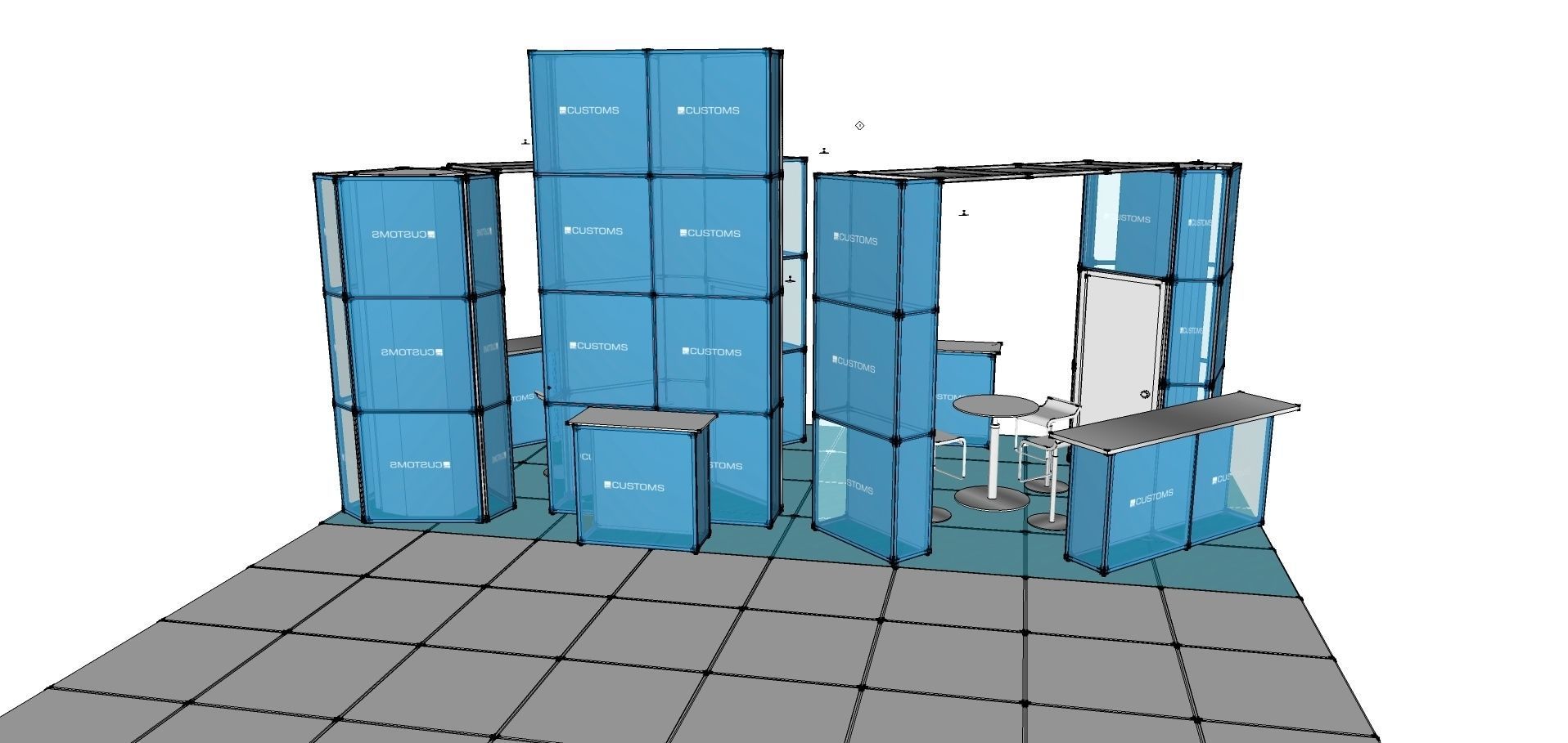 The exhibition portable T3 Cube stand 47 3D model | CGTrader