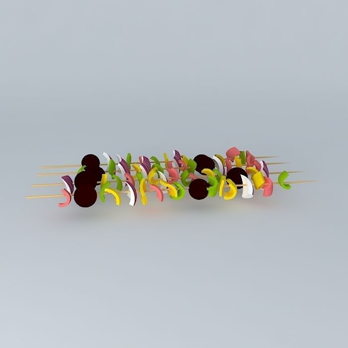 Kebabs fruit skewers free 3D model | CGTrader