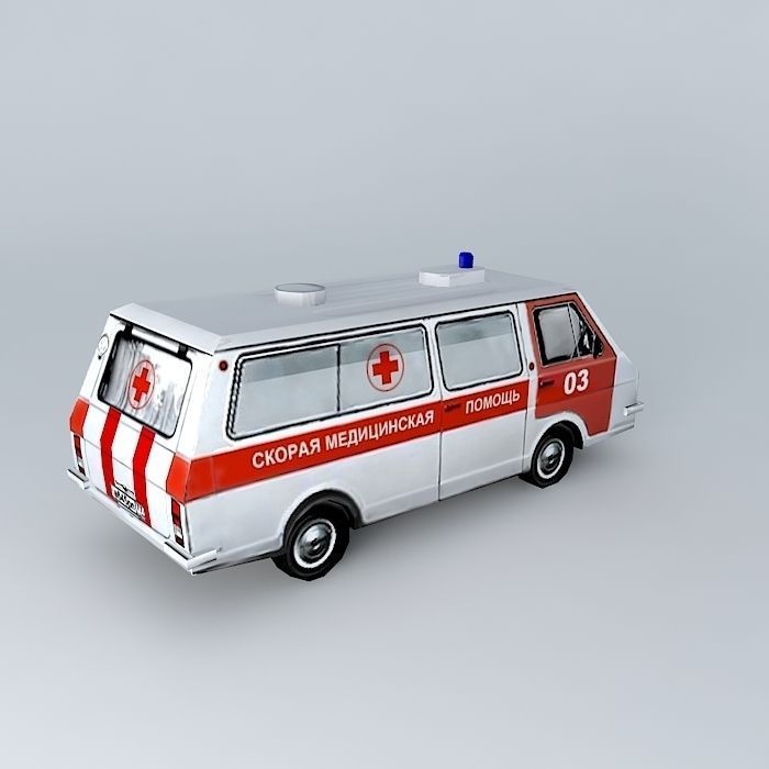 Old russian ambulance van RAF free 3D model | CGTrader