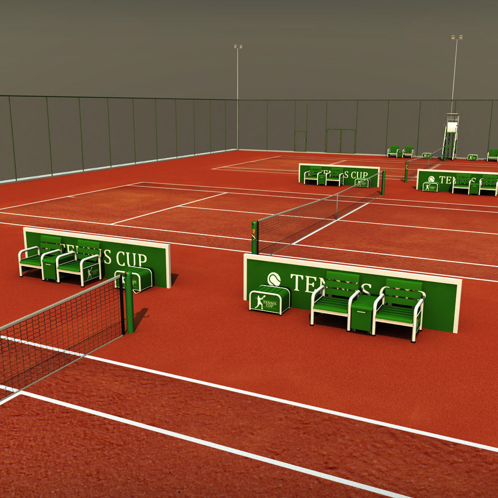 Multi tennis court stadium arena pack 3D model | CGTrader