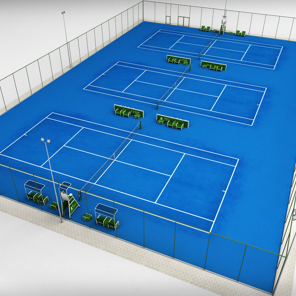 Multi tennis court stadium arena pack 3D model | CGTrader
