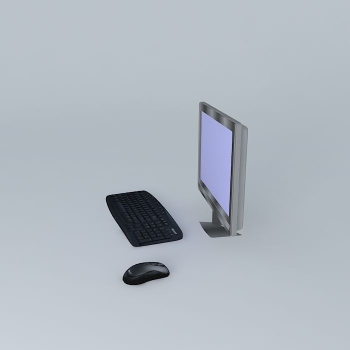Computer monitor with keyboard and mouse free 3D model | CGTrader