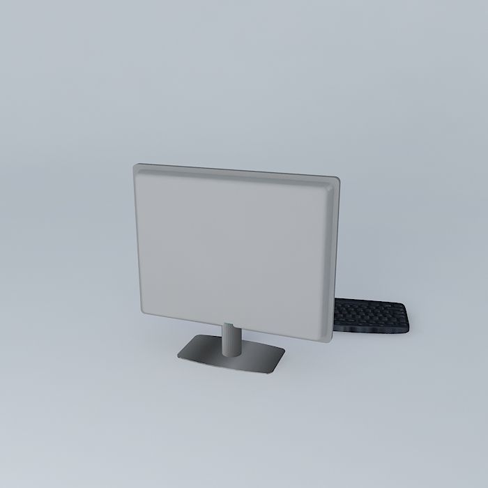 Computer monitor with keyboard and mouse free 3D model | CGTrader