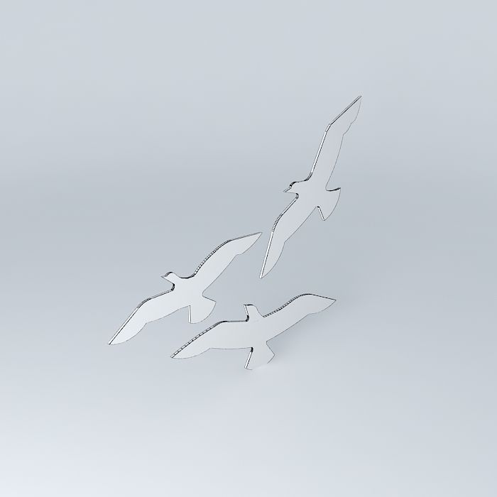 Seagull wood cutout art free 3D Model MAX OBJ 3DS FBX STL DAE ...