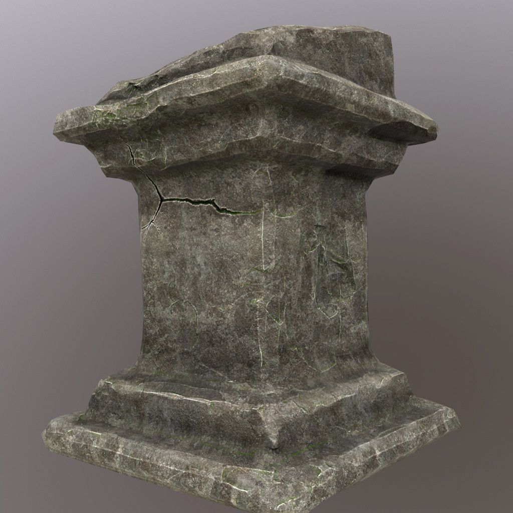 3D model lectern stone column VR / AR / low-poly | CGTrader