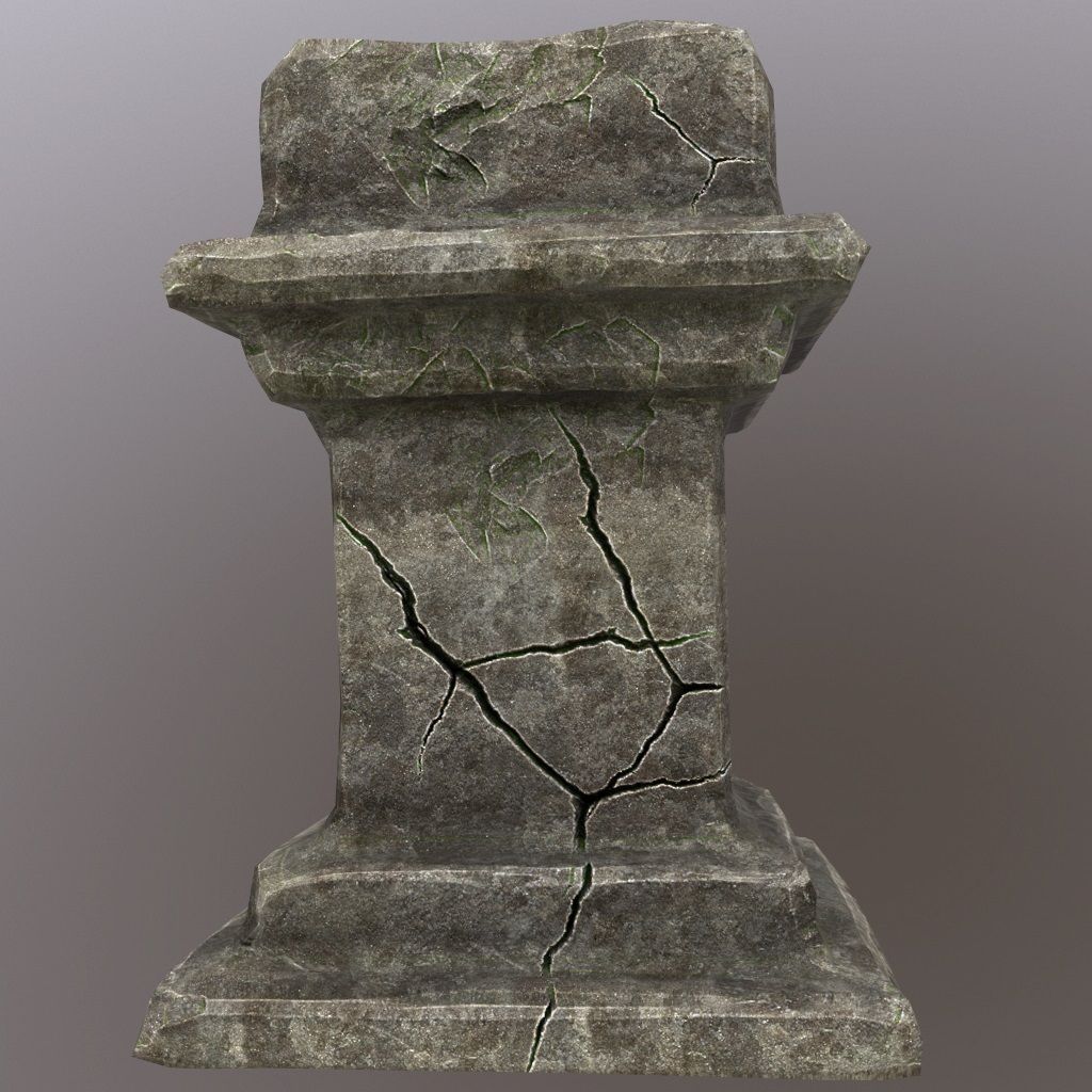 3D model lectern stone column VR / AR / low-poly | CGTrader