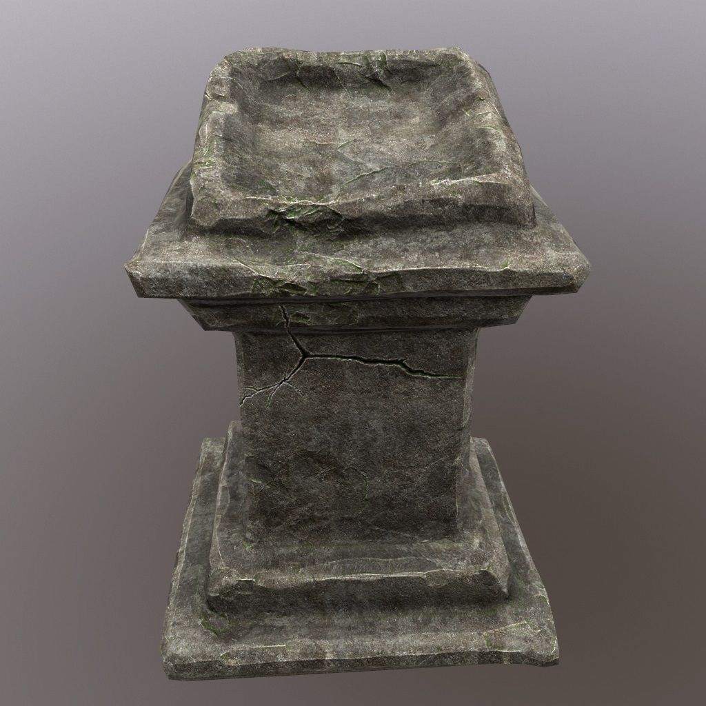 3D model lectern stone column VR / AR / low-poly | CGTrader