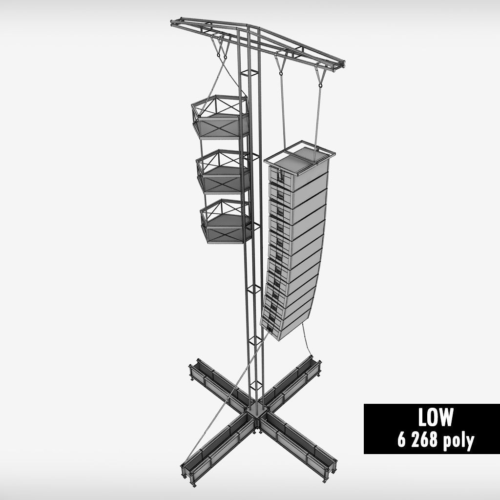 Speaker concert system scaffolding tower a... 3D Model MAX OBJ 3DS FBX ...
