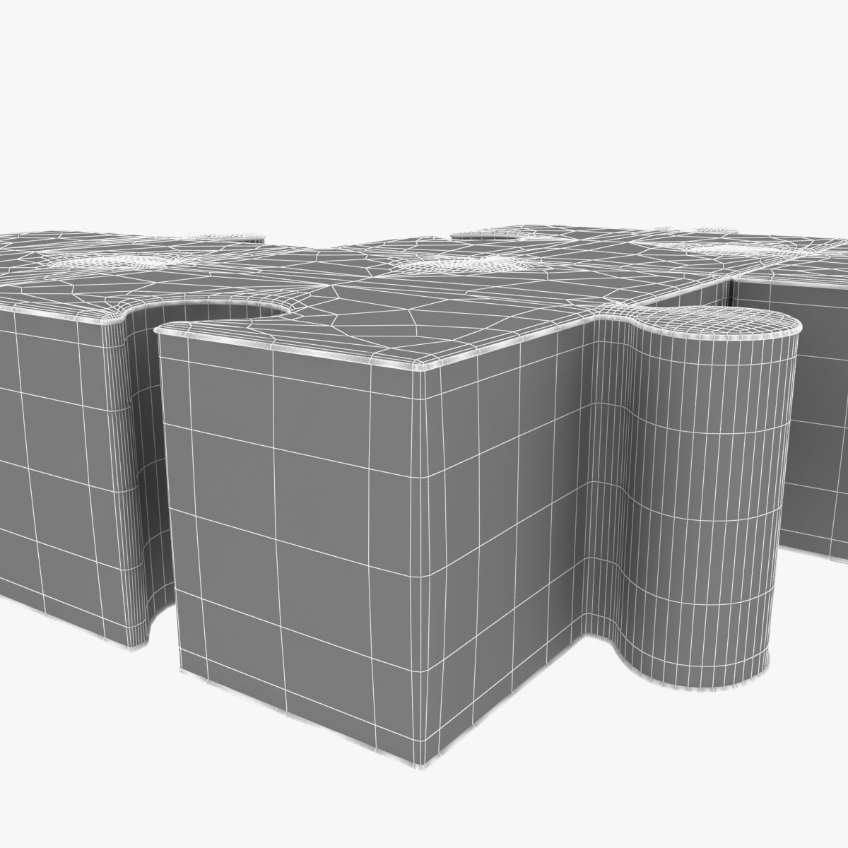 buzzi puzzle kids poufs 3D model | CGTrader