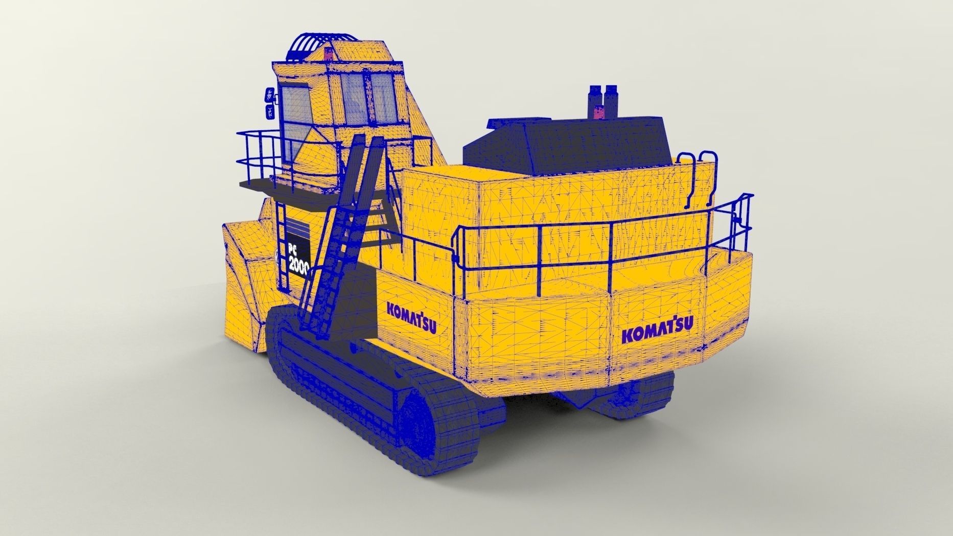 Komatsu PC2000-8 Excavator 3D model rigged | CGTrader