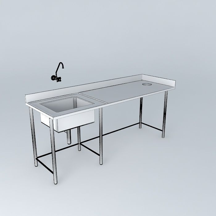 Kit218 Bancada Inox Cuba V2 por Alex Marques free 3D model | CGTrader