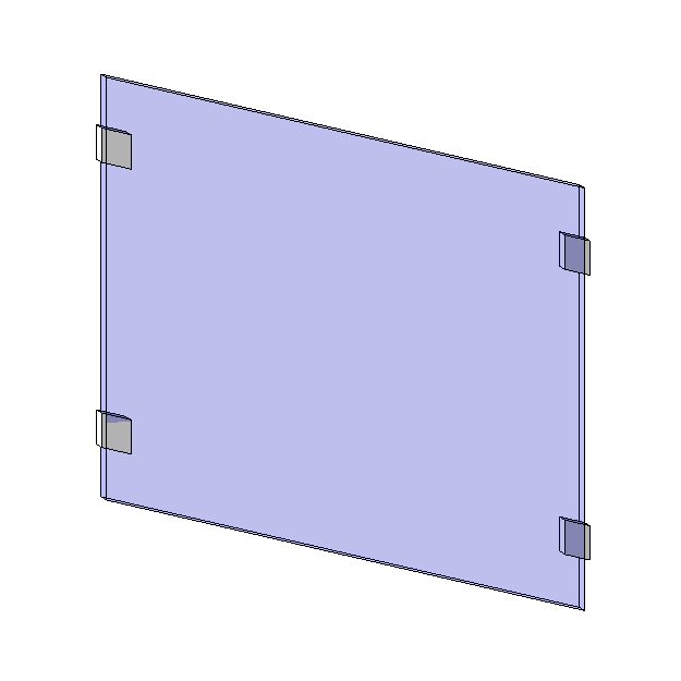 Glass Panel w fixings free 3D model | CGTrader