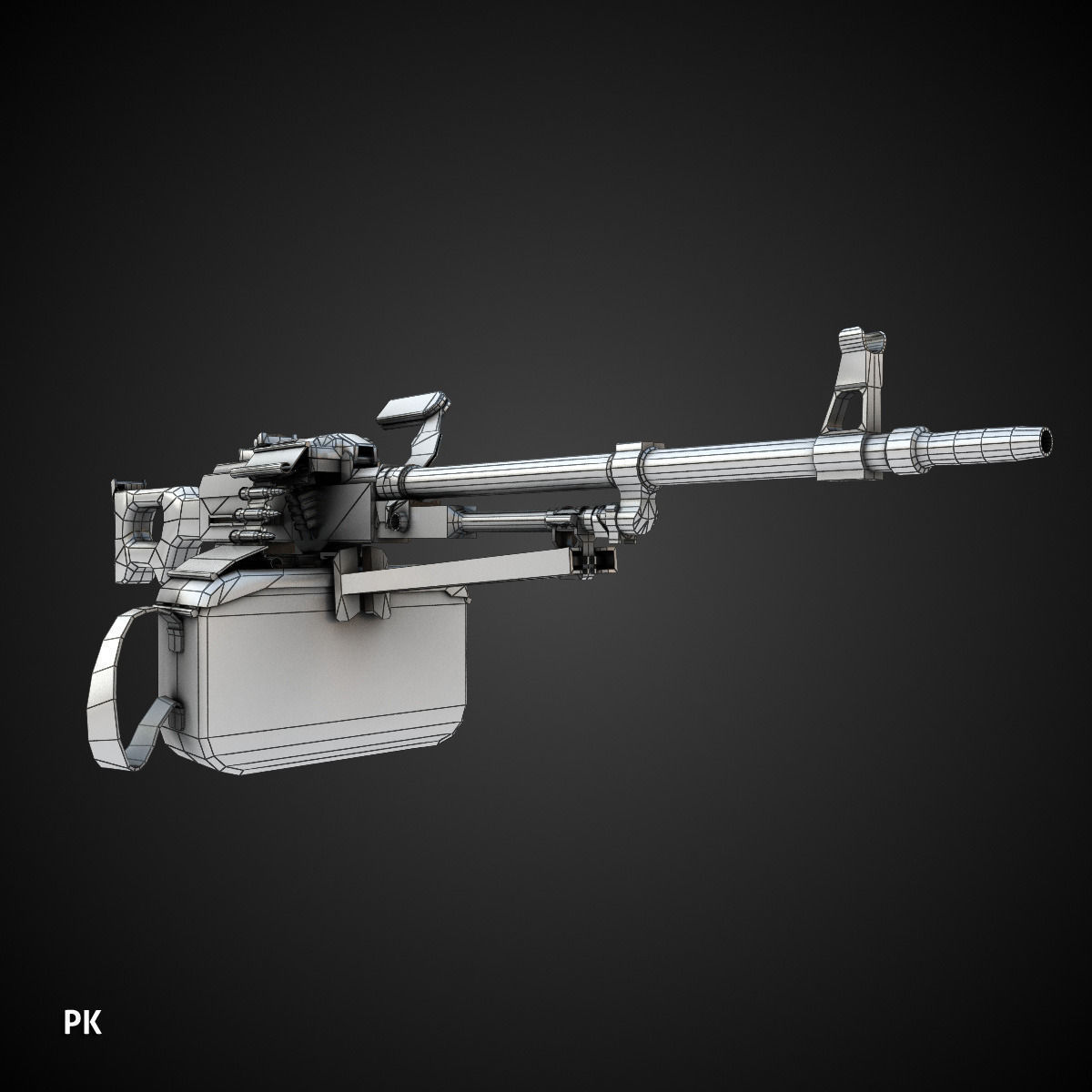 3D model Low poly light machine guns collection VR / AR / low-poly ...