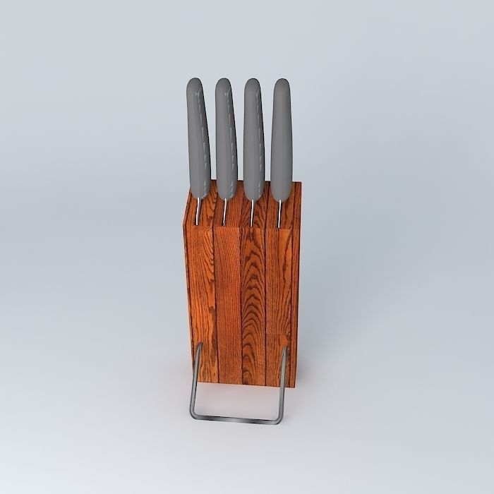 knives with rack free 3D model | CGTrader