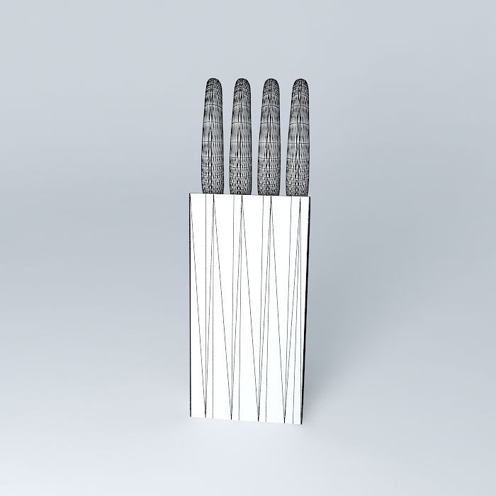 knives with rack free 3D model | CGTrader