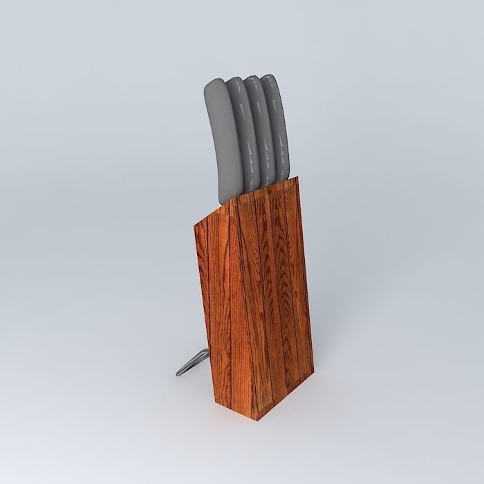 knives with rack free 3D model | CGTrader