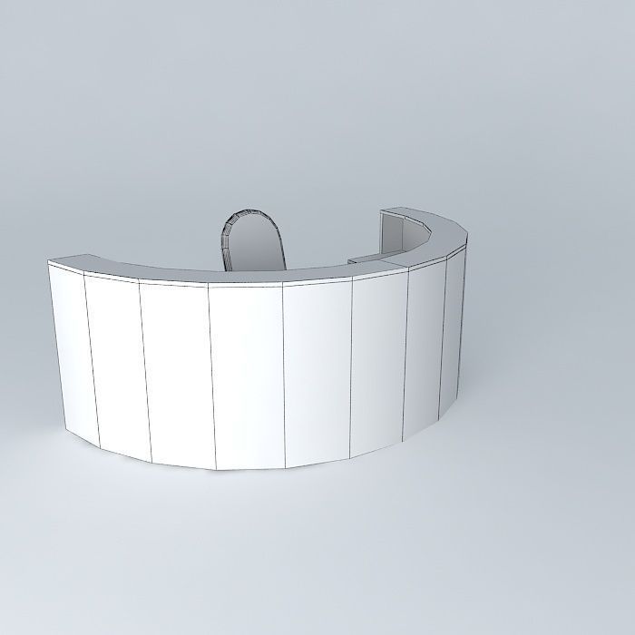 Curved counter 180 free 3D model | CGTrader