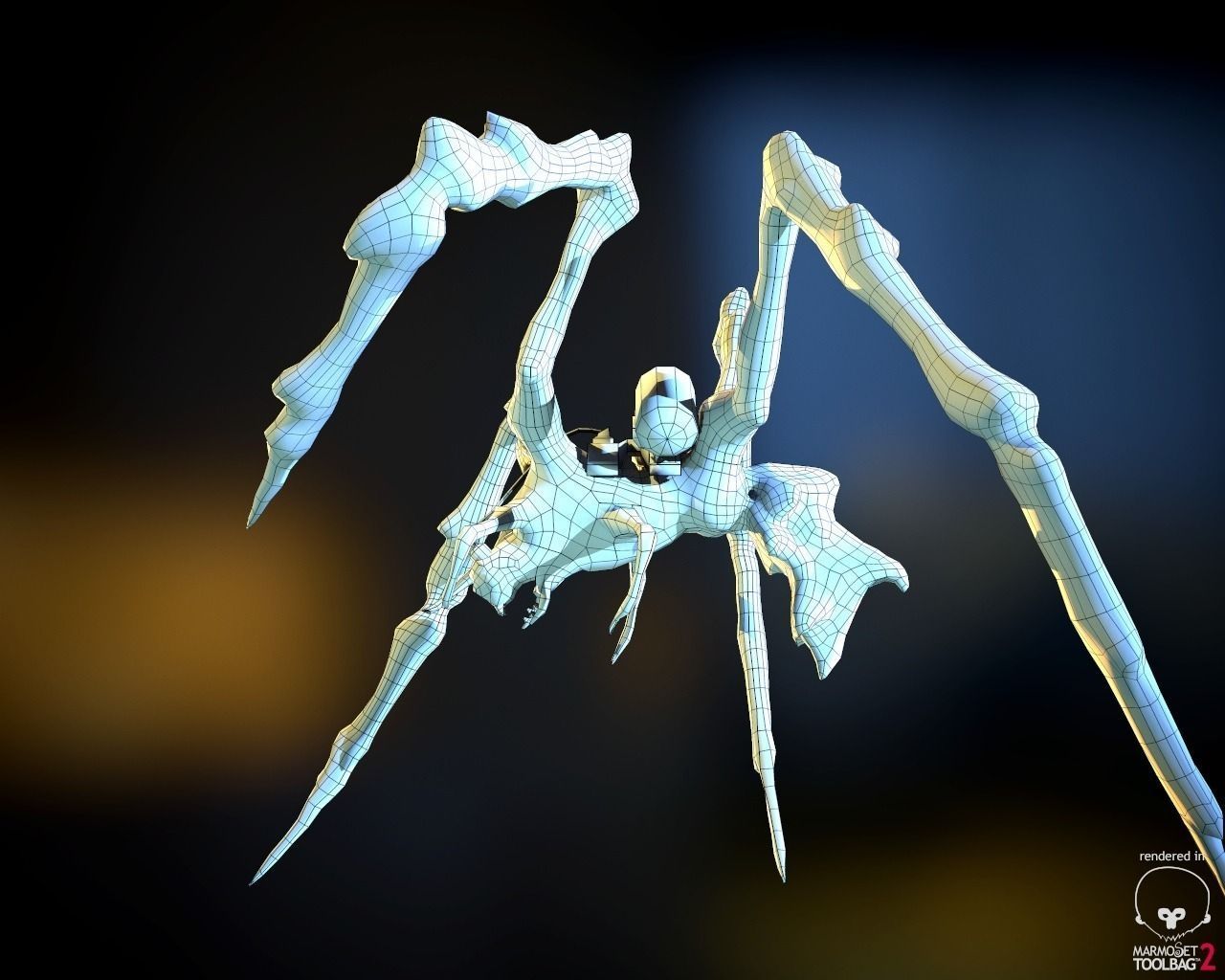 BioMech Alien Spider LowPoly free VR / AR / low-poly 3D model rigged ...