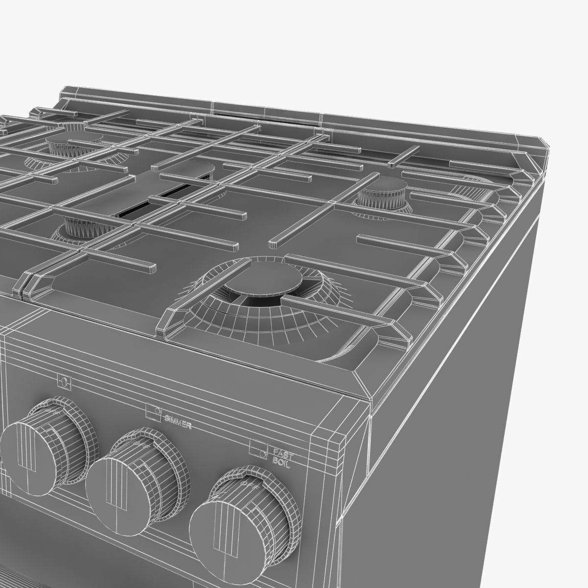 Electrolux EI30GF45QS gas range front cont... 3D Model .max .obj .3ds ...