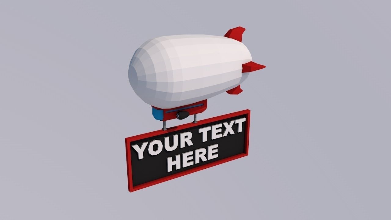 3D model Low Poly Airship VR / AR / low-poly | CGTrader