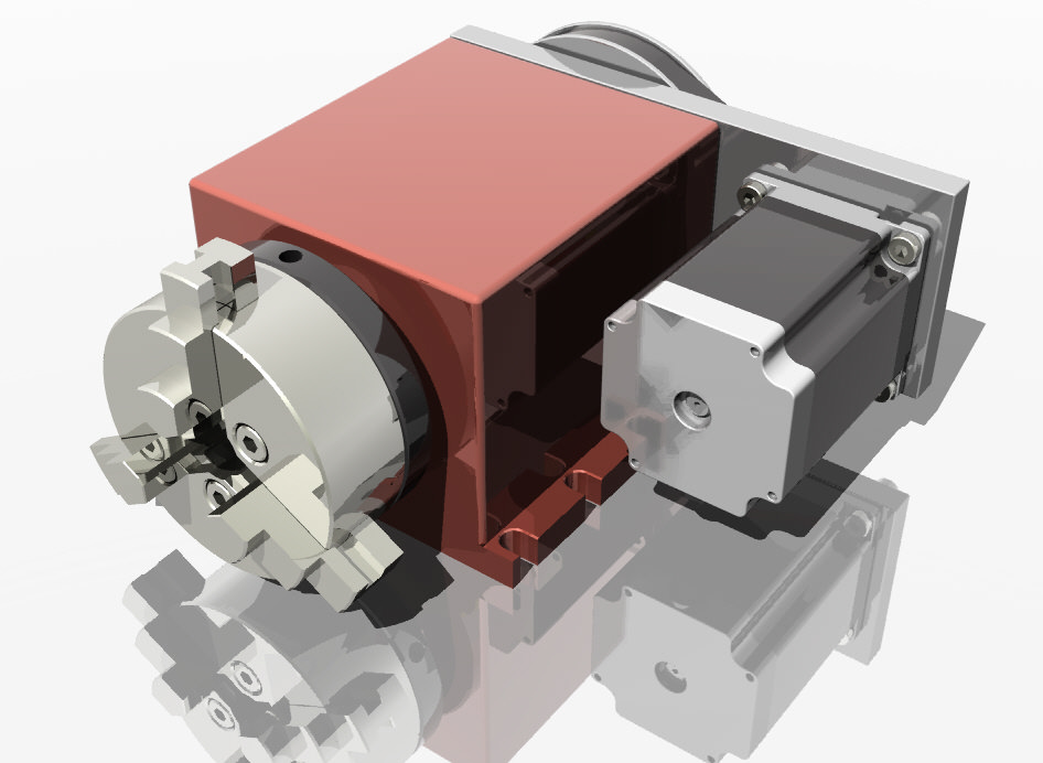 CNC Router Rotational Axis the 4th Axis A axis 3D model | CGTrader