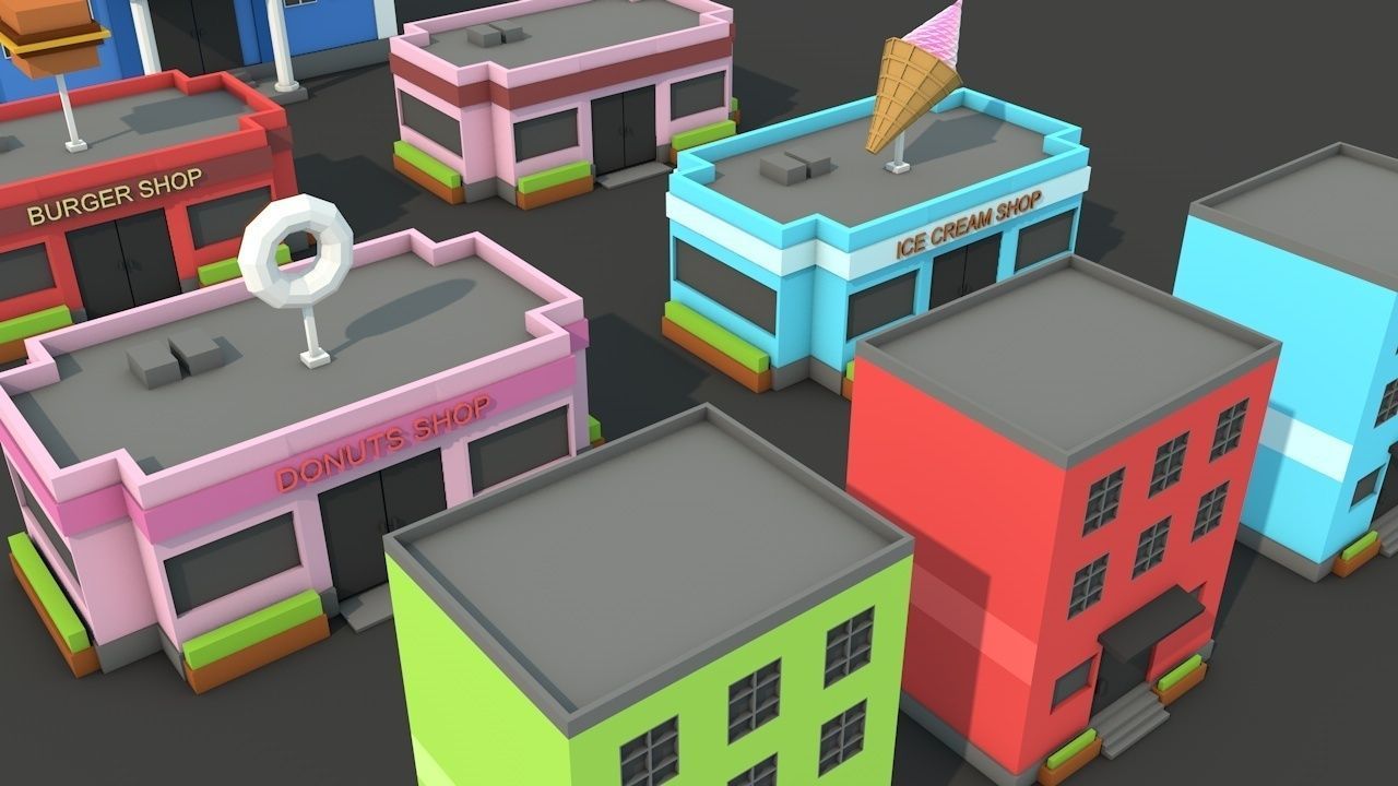3D model Low poly House Pack VR / AR / low-poly | CGTrader