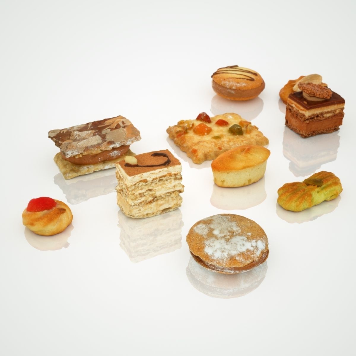 3D model Cookie Collection pastries VR / AR / low-poly | CGTrader