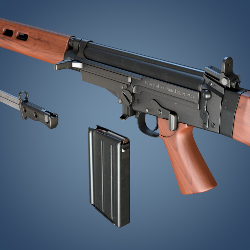 FN FAL rifle 3D model | CGTrader