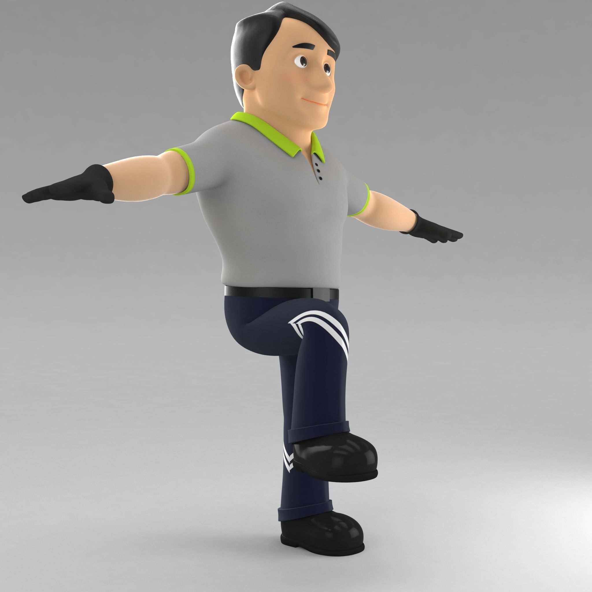 Cartoon Male Worker 3D model rigged | CGTrader