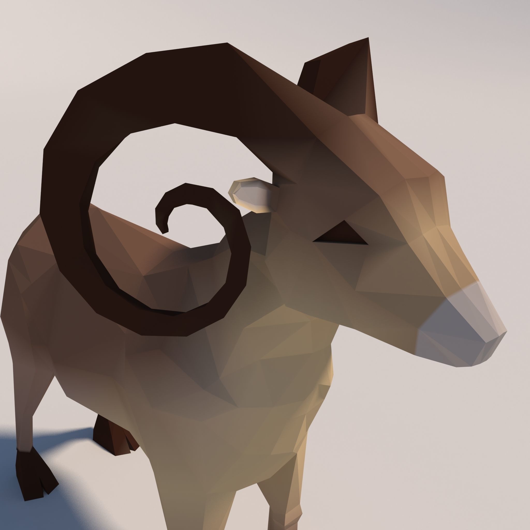 3D model Game Ready Low-Poly Goat polygonal sheep VR / AR / low-poly ...