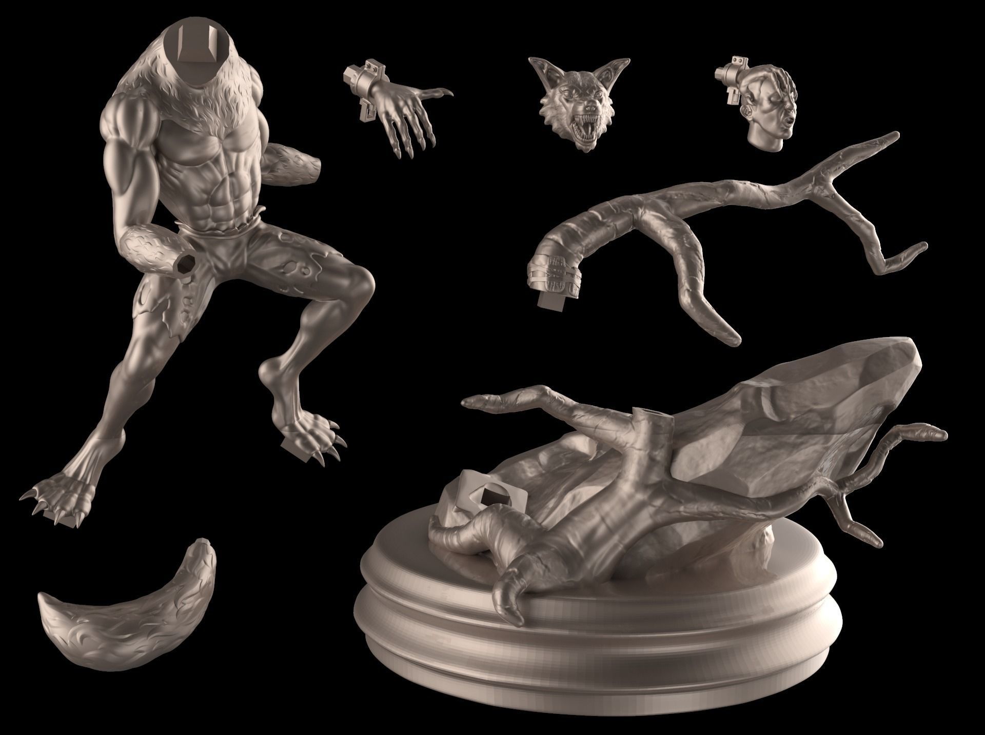 Werewolf free 3D model 3D printable | CGTrader